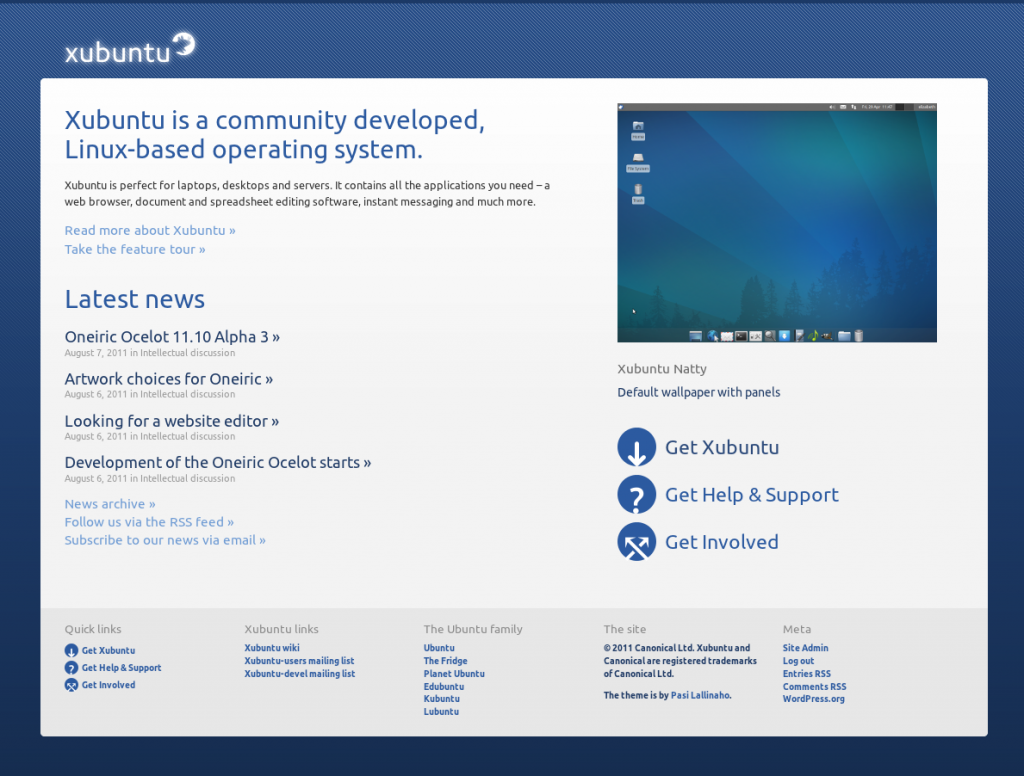 New Xubuntu website taster ‹ It's free.